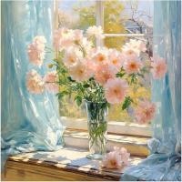 China 40x40cm Pre Printed Pre Drawn Canvas Board Floral Style For Painting for sale