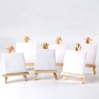 China 6*6 Mini Canvas with Pine Wood Frame Blank White Stretched Canvas Board for Kids Paintings Shrink Wrapped for sale