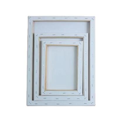 China Custom Size 380g Thickness White Color Stretched Canvas with Pine Wood Frame for Oil Acrylic Painting for sale