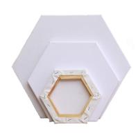 China Hexagon Shape Stretched Canvas Board with 380+/-50 Thickness and Matte Finish for Professional Painting for sale