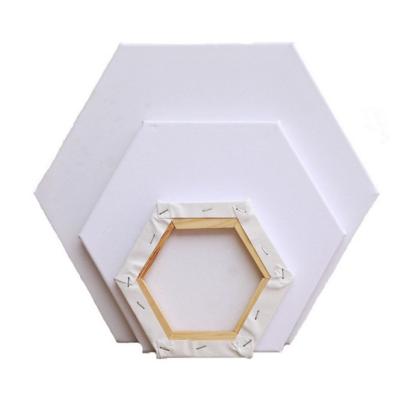 China Hexagon Shape Stretched Canvas Board with 380+/-50 Thickness and Matte Finish for Professional Painting for sale