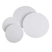 China Round Pre Stretched Blank Painting Canvas Boards for Gouache Crafts and Inkjet Printing for sale