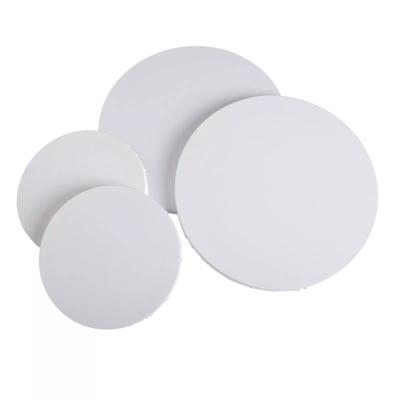 China Round Pre Stretched Blank Painting Canvas Boards for Gouache Crafts and Inkjet Printing for sale