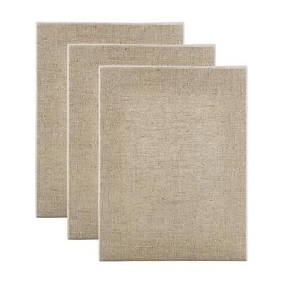 China 24cm*30cm Linen Stretched Canvas Board with 280g/380g Cotton for Acrylic and Oil Painting for sale