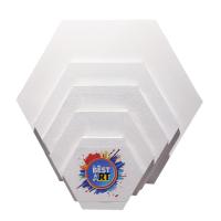 China Hexagon Shape Stretched Canvas Board with 280g Cotton and Triple Primed Gesso for Acrylic Painting for sale