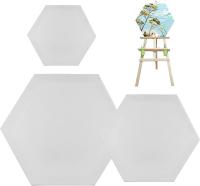 China Hexagon Shaped Stretched Canvas Board for Acrylic and Oil Painting with 280g Cotton and Triple Primed Gesso for sale