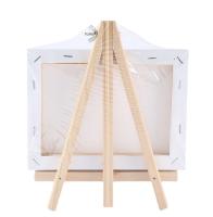 China Factory Price Pure Cotton 10x10 Personal Mini Art Canvas Plus Wooden Easel for Desktop for sale