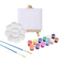 China 10x15cm Stretched Mini Canvas Painting Kit with Acrylic Paints and Brushes for Kids Pre-printed Canvas Print Painting for sale