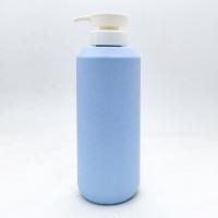China Hot Selling 750ml Custom Plastic Shampoo Shower Gel Body Wash Bottle Round HDPE Soft Touch Hair Conditioner Lotion Pump Bottles for sale