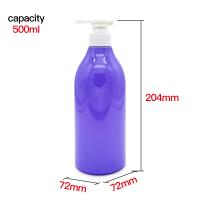 China Free Sample Wholesale Custom Empty 500ml PET Plastic Hair Lotion Bottle Boston Round Shampoo Shower Gel Body Wash Pump Bottles for sale