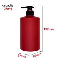 China Custom Refillable 750ml Empty Cylinder Shower Gel HDPE Soft Touch Plastic Bottles Hand Wash Hair Shampoo Lotion Pump Bottles for sale