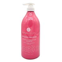 China 1000ml 1L Fancy Hair Shampoo and Conditioner Bottle Boston Round Pink Violet PET Lotion Plastic Empty Shower Gel Bottles for sale