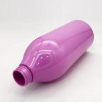 China 1000ml 1L Fancy Hair Shampoo and Conditioner Bottle Boston Round Pink Violet PET Lotion Plastic Empty Shower Gel Bottles for sale