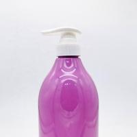 China 1000ml 1L Fancy Hair Shampoo and Conditioner Bottle Boston Round Pink Violet PET Lotion Plastic Empty Shower Gel Bottles for sale