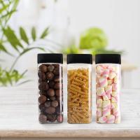 China Custom Food Grade 700ml 880ml PET Rectangular Jars Food Storage Jars Plastic Candy Peanut Butter Honey Jar with Screw Top Lid for sale
