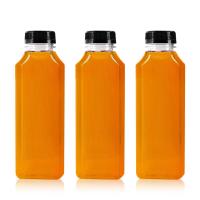 China Hot Selling 350ml Juice Bottle Milk Tea Bottle PET Plastic Empty Transparent Package Beverage Bottles with Cover for sale