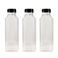 China Hot Selling 350ml Juice Bottle Milk Tea Bottle PET Plastic Empty Transparent Package Beverage Bottles with Cover for sale