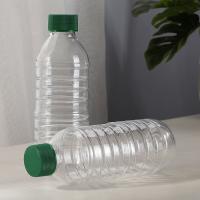 China Custom 300ml  Empty Transparent Round Juice PET Plastic Drinking Bottles Spring Water Beverage Container with Lids for sale