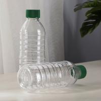 China Custom 300ml  Empty Transparent Round Juice PET Plastic Drinking Bottles Spring Water Beverage Container with Lids for sale