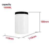 China Hot Sale 1800ml 1.8L HDPE Plastic Cylinder Fitness Protein Powder Jar Bottle Food Storage Container with Screw Lid for sale