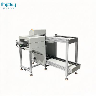China L-Type PCB Unloader with 0.75M Pushing Conveyor and 90W Taiwan-made Brake Motor for Adjustable Platform Pitch in SMT Assembly Lines for sale