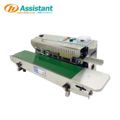 China DL-6CFR-900 Food Packaging Plastic Film Bag Sealing Machine with Conveyor and Date Printer for sale