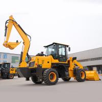 China Euro5 Engine Wheel Mini Excavator Loader Backhoes Diesel 4x4 Excavator Front Loader for sale