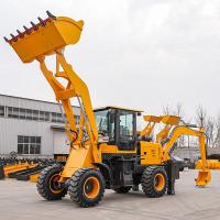 China Euro5 Engine Wheel Mini Excavator Loader Backhoes Diesel 4x4 Excavator Front Loader for sale