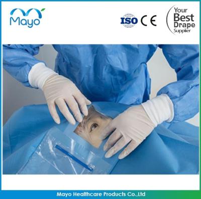 China MAYO SMS Ophthalmic Drape With Pouch Surgical Eye Drape Blue for sale