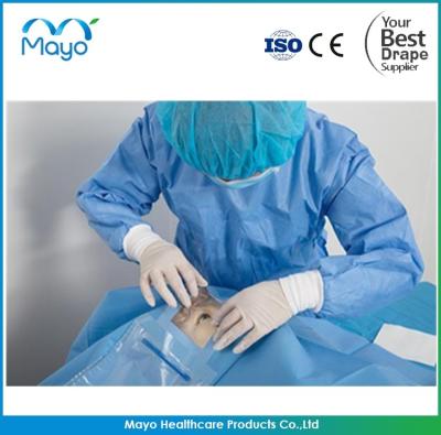 China 45gsm SMS Eye Drapes Disposable Ophthalmic Surgical Drape OEM for sale