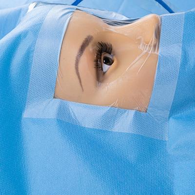 China MAYO Surgical Eye Sheet Drape With Double Fluid Collection Pouches for sale
