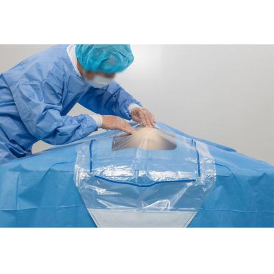 China Green Surgery Craniotomy Drape Pack with Fluid Collection Pouch for sale