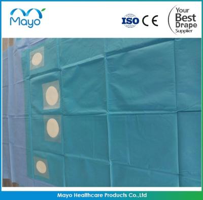 China Cardiac Interventional Therapy Coronary Angiography Drape Pack With 4 Hole for sale