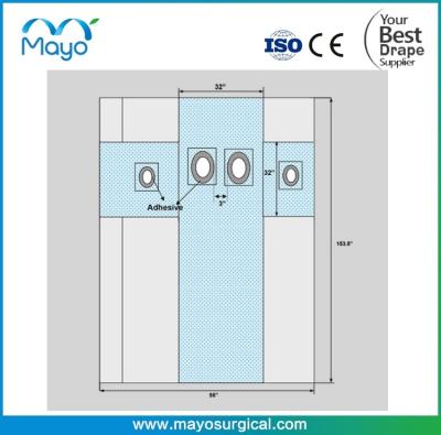 China SuperSorb Reinforcement Surgical Angiography Drape With 4 Holes for sale