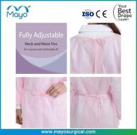 China Breathable Polypropylene Disposable Isolation Gown with Elastic Knit Cuffs, Covered Back, Extra Long Double Ties for sale