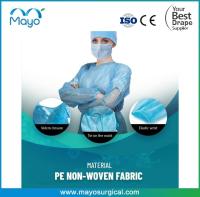 China 40gsm PP Medical Disposable Isolation Gown With Knitted Cuff For Dental And Hospital Use for sale