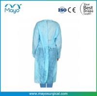 China Medical Blue Disposable Isolation Gowns Blue Latex-Free For Hospitals, Medical Facilities, Physicians for sale