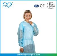China Dental Clinic PP+PE Disposable Isolation Gown AAMI Long Sleeve & Elastic Cuff for sale