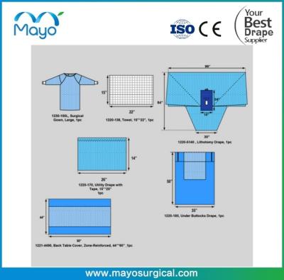 China Peri GYN Surgical Pack With Lithotomy T Drape And Large Gown for sale