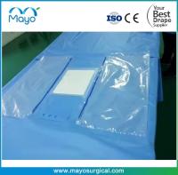 China Sterile Cardiothoracic Drape With Reinforcement U Split Dual Clear PE Fluid Control Pouches for sale
