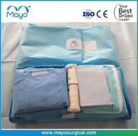 China Sterile Blue Nonwoven Caesarean Surgical Drape for Hospitals for sale