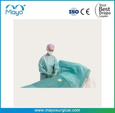 China Sterile Angiography Surgical Drape Nonwoven Blue 4 Hole for sale
