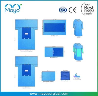 China Customized Laparotomy Drape Pack with reinforced Gown for sale