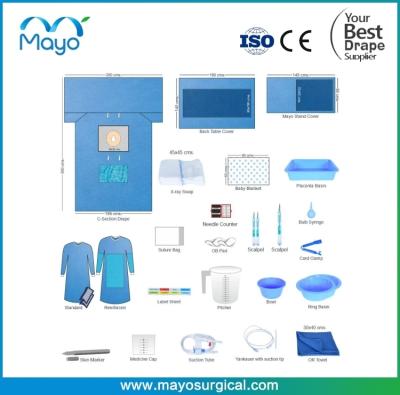 China CE ISO Approved Sterile C-Section Surgical Pack with Caesarean Drape for sale
