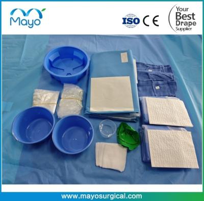 China Surgical Operating Kit Disposable Angiography Pack 4 Holes Reinforced Gowns Waterproof CE Certified EO for sale