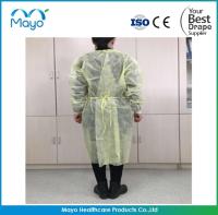 China SPP PE Yellow Isolation Gown CE FDA Fluid Resistant Isolation Gown for sale