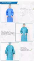 China Blue SMMS Surgical Gown EN 13795 Sterile Gown With Ultrasonic Sewing for sale