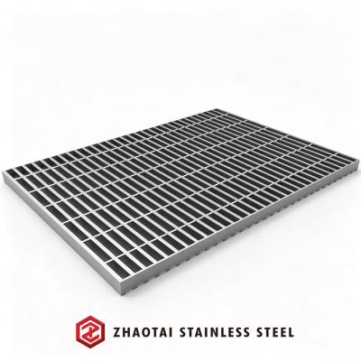 China Custom Heavy Duty 304L Stainless Steel Bar Grating Platform Walkway Drainage Cover For Corrosion Environment for sale