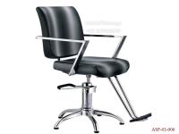 China PU Leather Barber Chair Black Salon Styling Chair 110kg Capacity Heavy Duty for sale