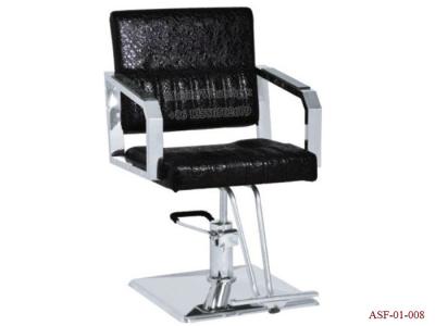 China Classic Beauty Salon Hydraulic Styling Chair 300lb Capacity Black Leather for sale